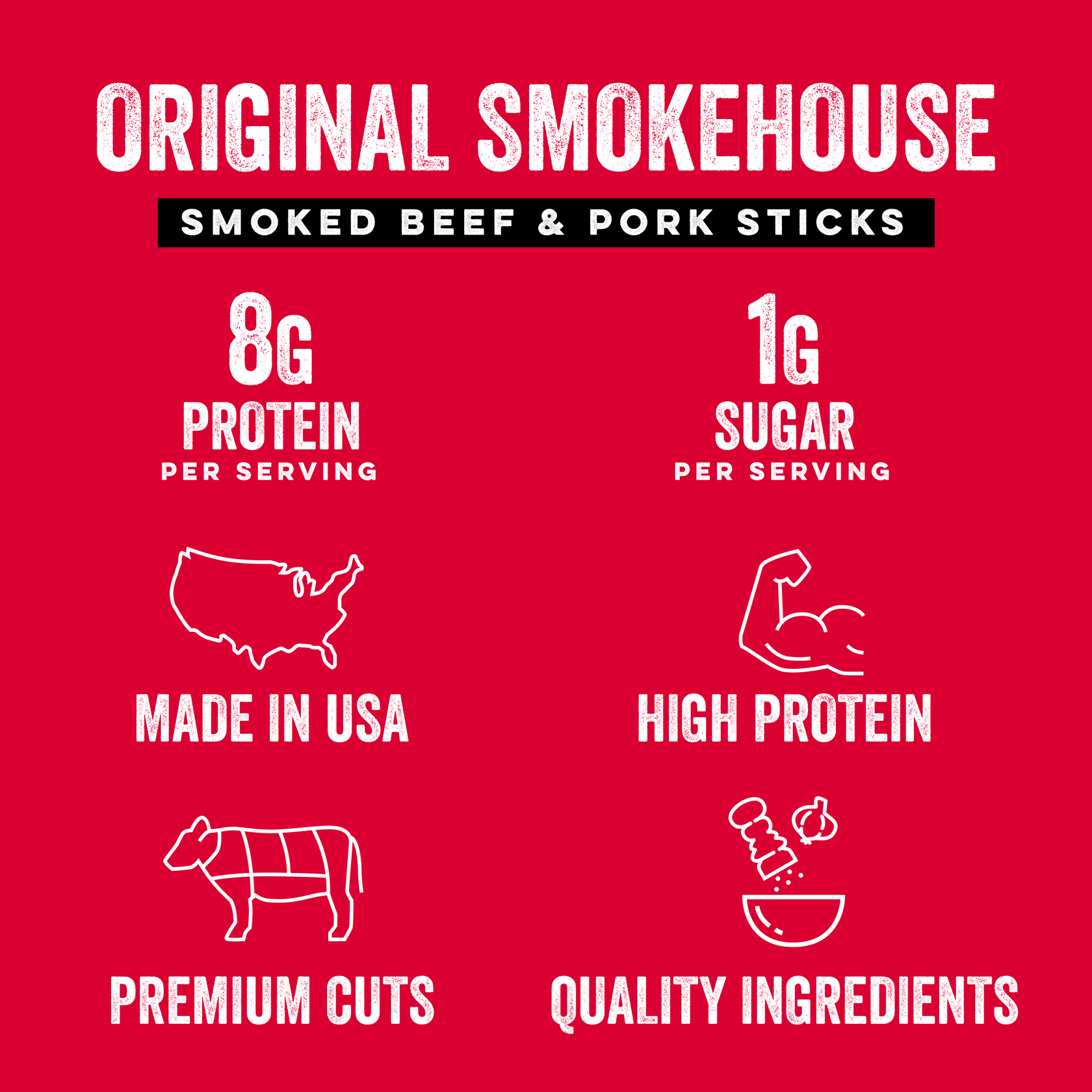 Beef & Pork Snack Sticks, Original Smokehouse – Chef’s Cut Real Jerky Co.™