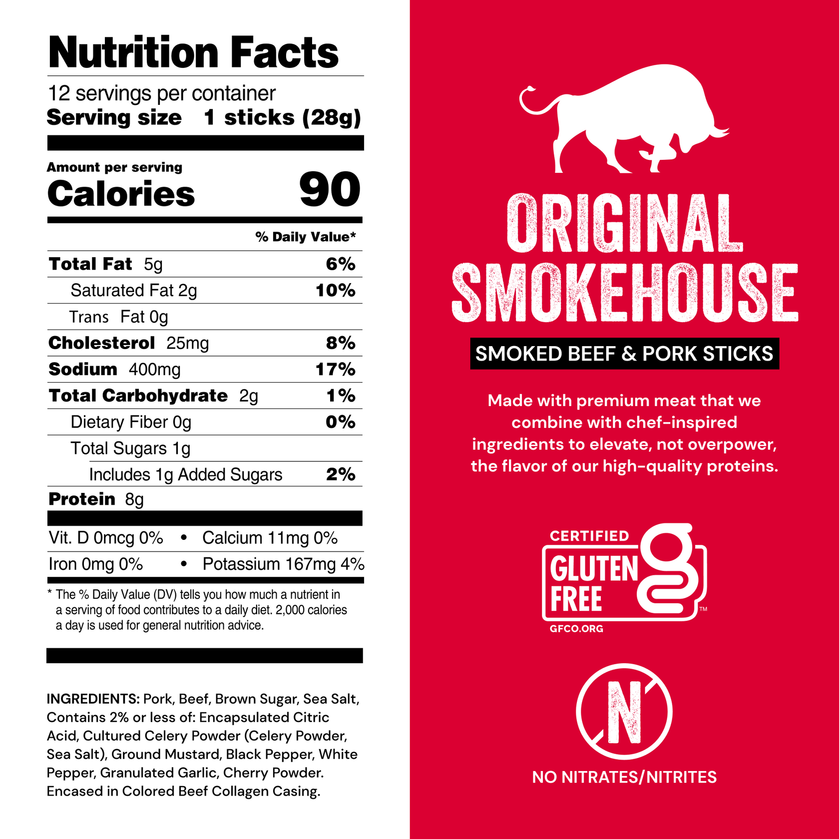 Beef & Pork Snack Sticks, Original Smokehouse – Chef’s Cut Real Jerky Co.™